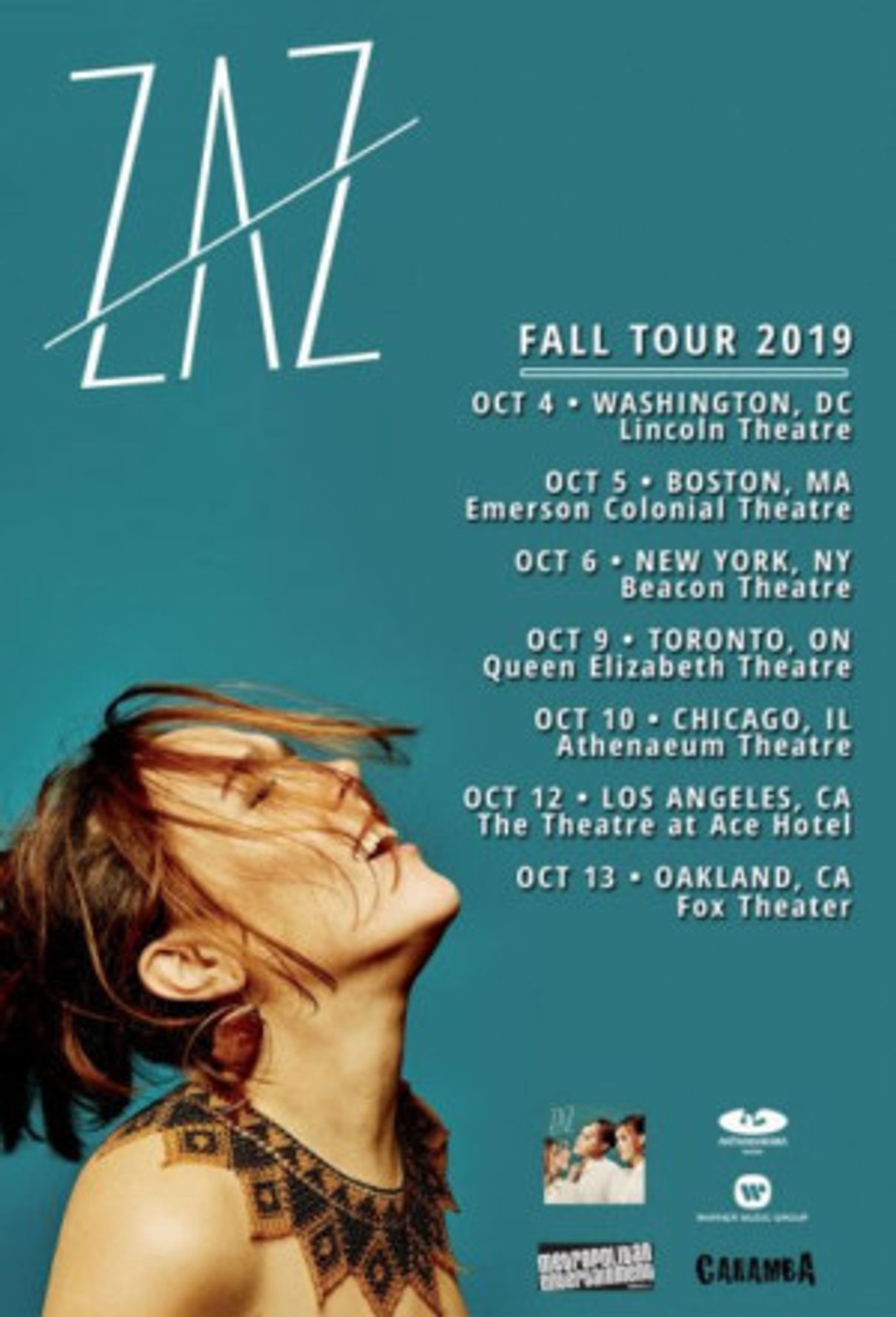 Recording Artist Zaz On Tour In North America