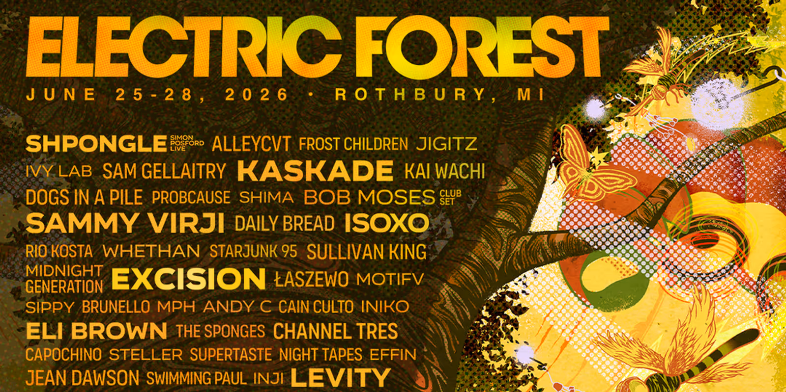 Electric Forest Unveils Initial Music Lineup for 2026 Edition