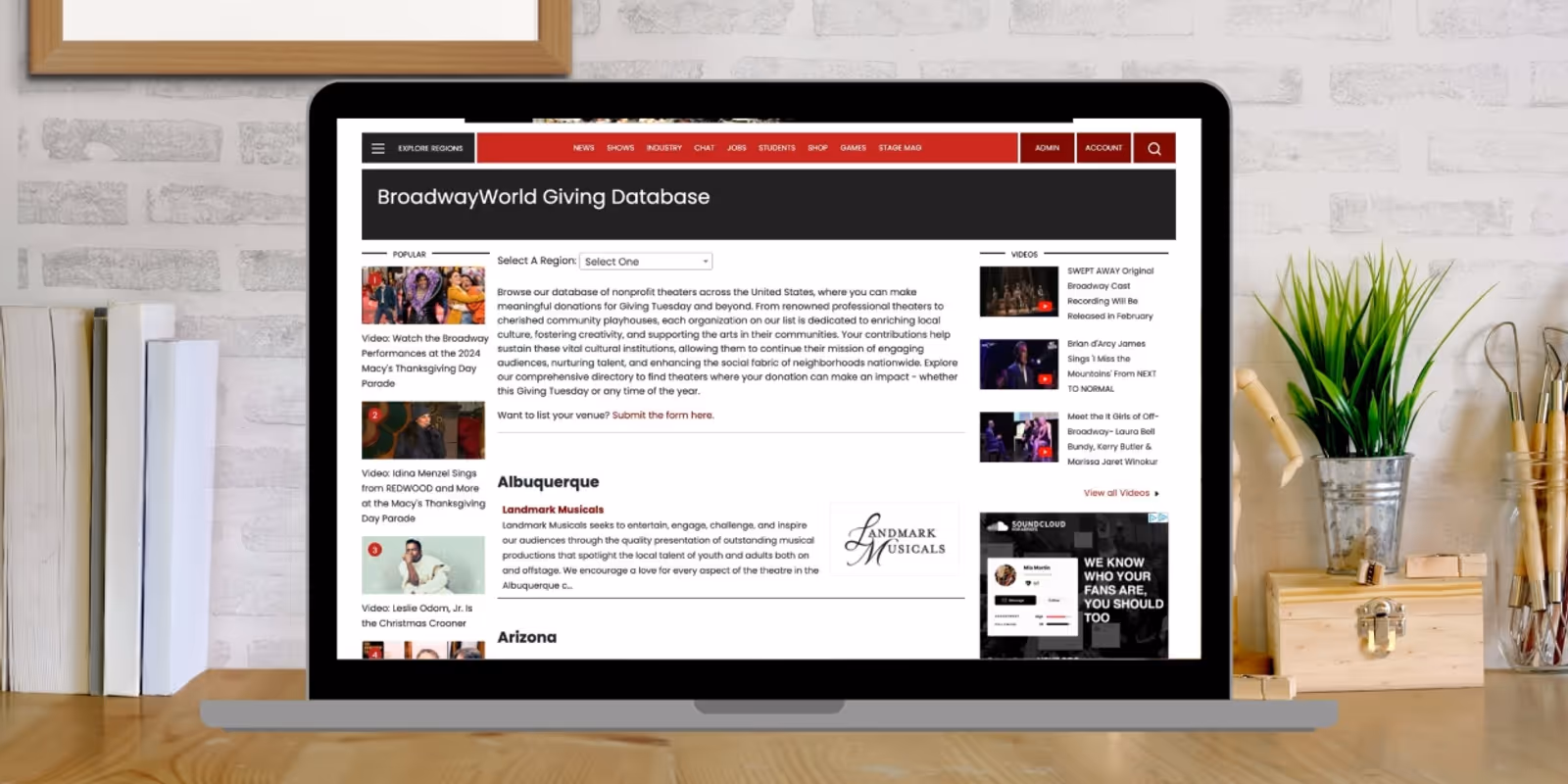 BroadwayWorld Launches Giving Tuesday Regional Theatre Donation Database