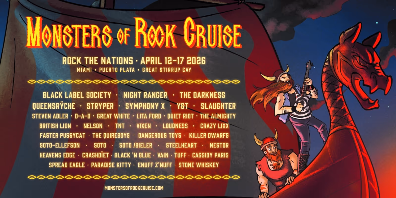Monsters of Rock Cruise Sets 2026 Sailing with Black Label Society ...