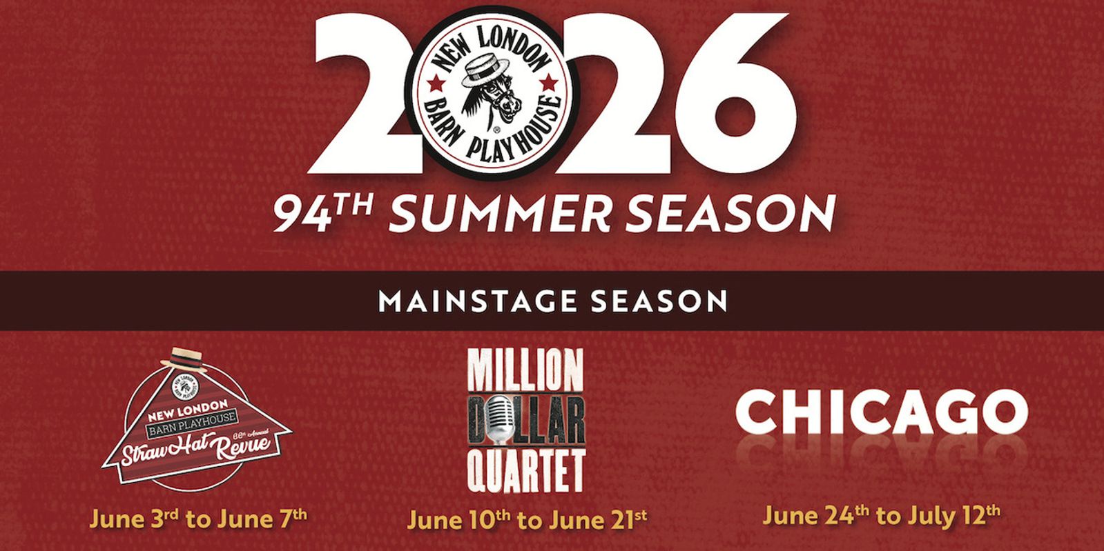 CHICAGO and More Set for New London Barn Playhouse 94th Summer Season