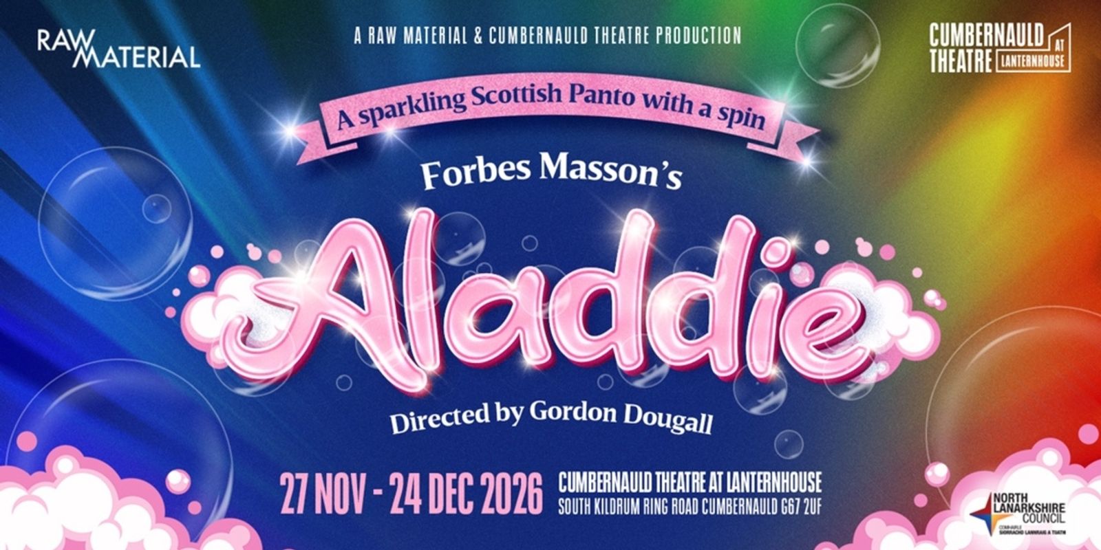 Raw Material and Cumbernauld Theatre announce Forbes Masson’s Aladdie ...