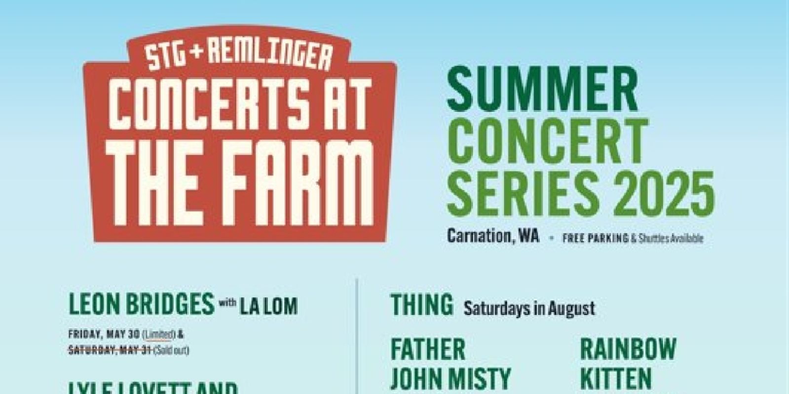 Seattle Theatre Group Kicks Off Summer With Concerts at the Farm Series ...