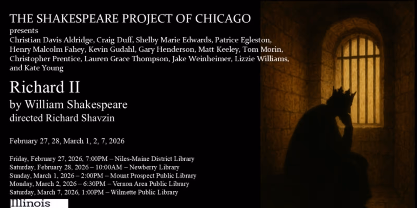 Shakespeare Project Of Chicago to Present Free Performances Of RICHARD II
