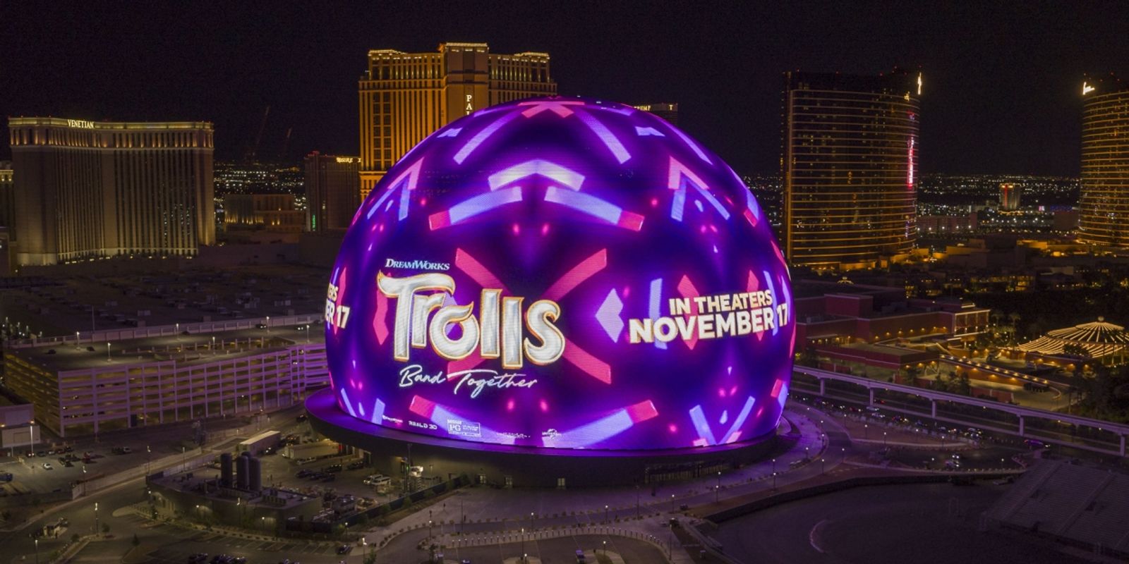 Sphere Sets First Movie Studio Collaboration With TROLLS BAND TOGETHER